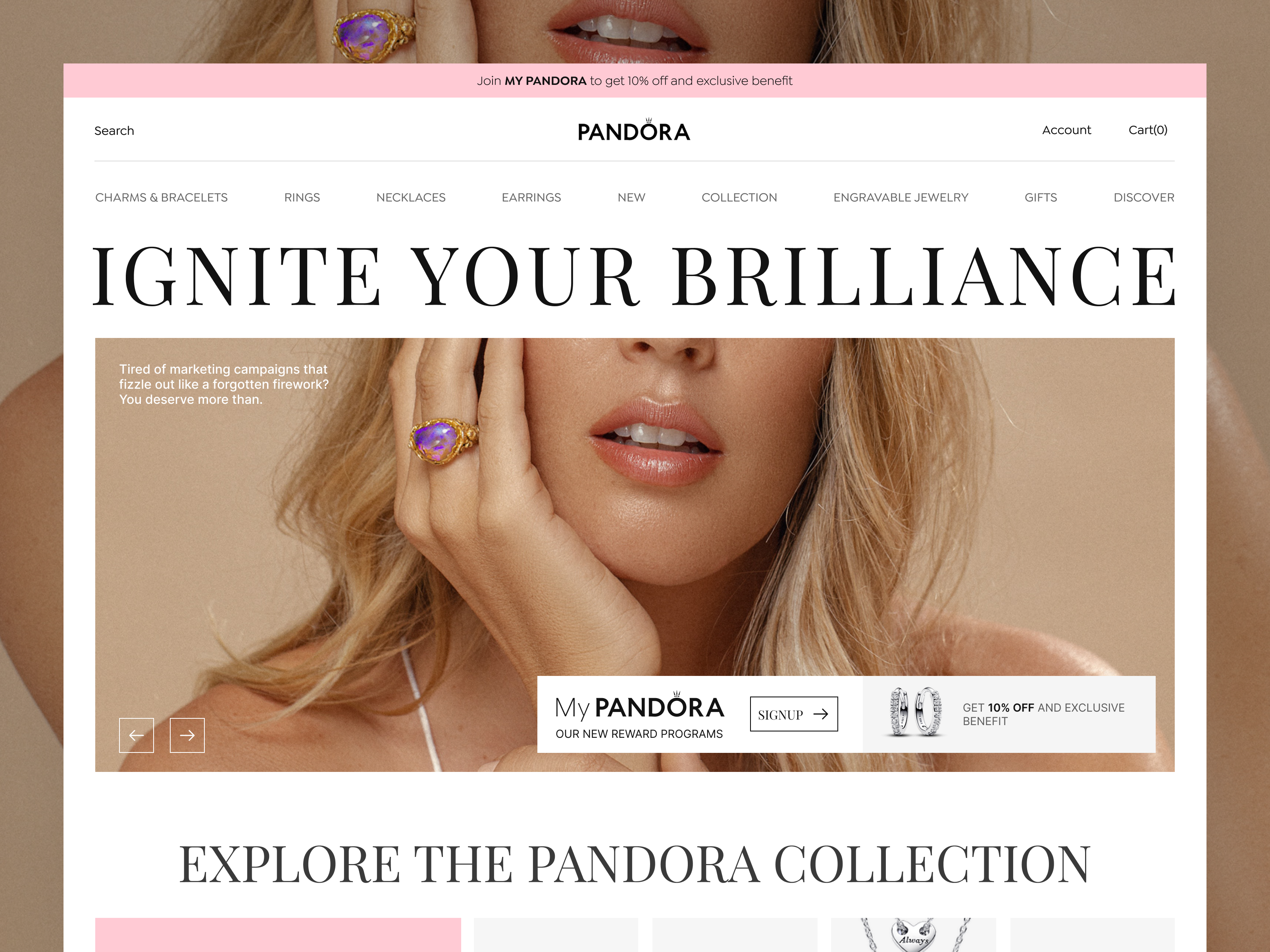 PANDORA - Jewelry Website Design by Adhitya Putra for Hatypo Studio on ...