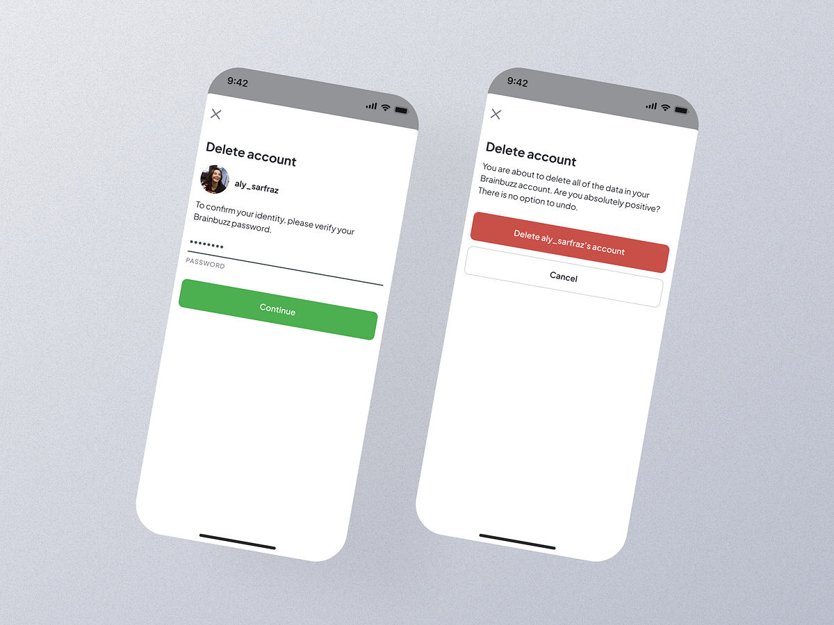 Delete Account Mobile App Ui by UI Ants on Dribbble