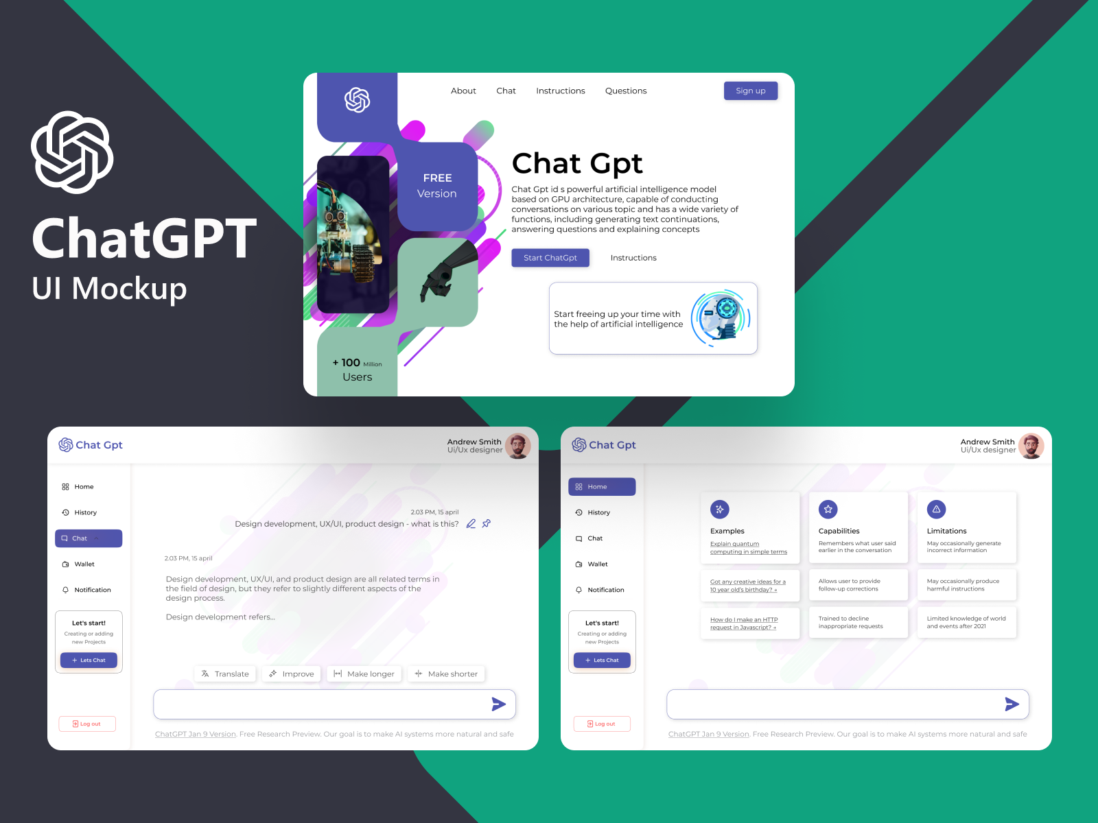 Chat GPT Web Design by Arsalan Siddique on Dribbble
