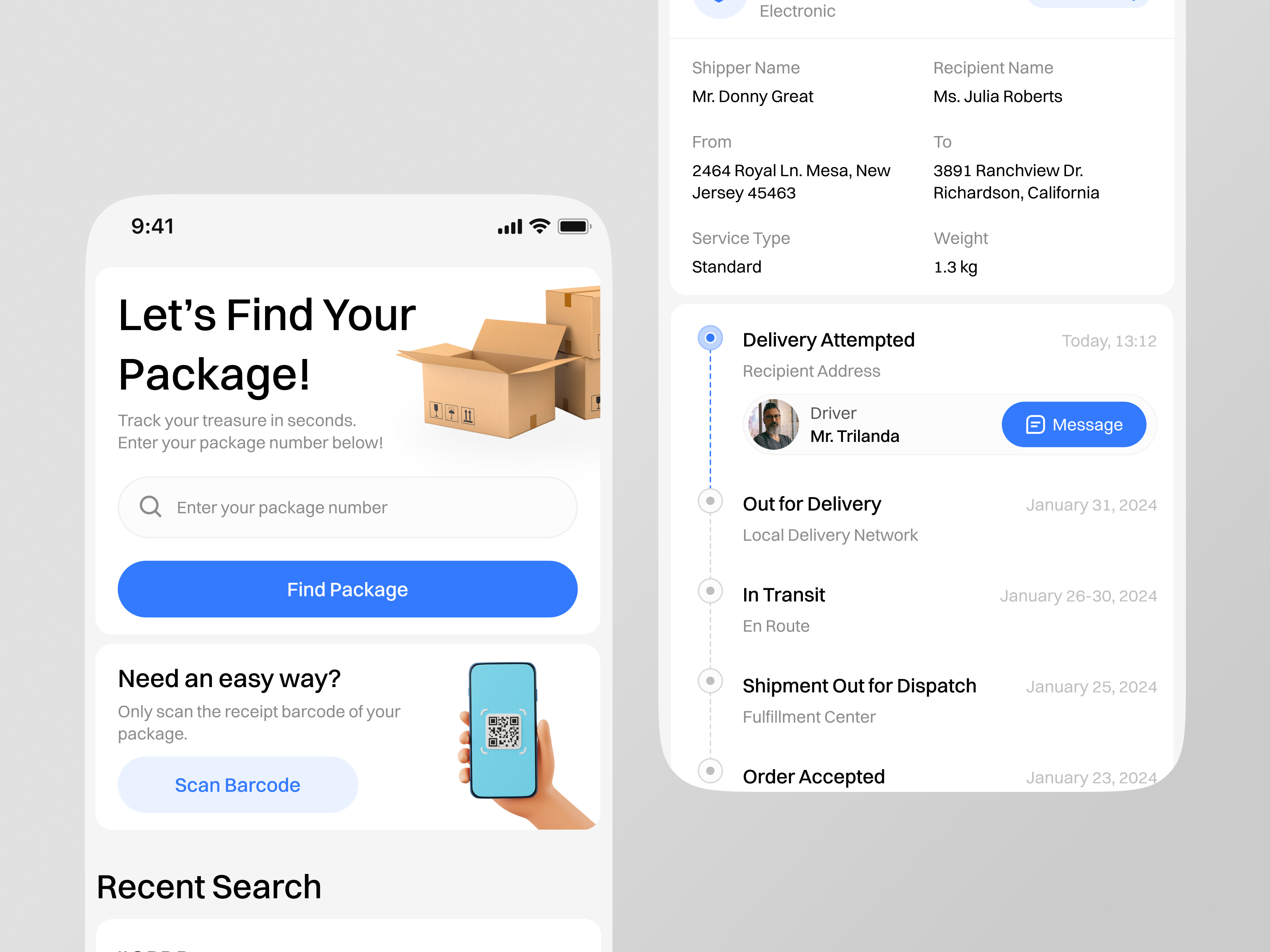 SwiftShip - Logistic App [Tracking Package] by Ryan Indra for Kretya Studio on Dribbble