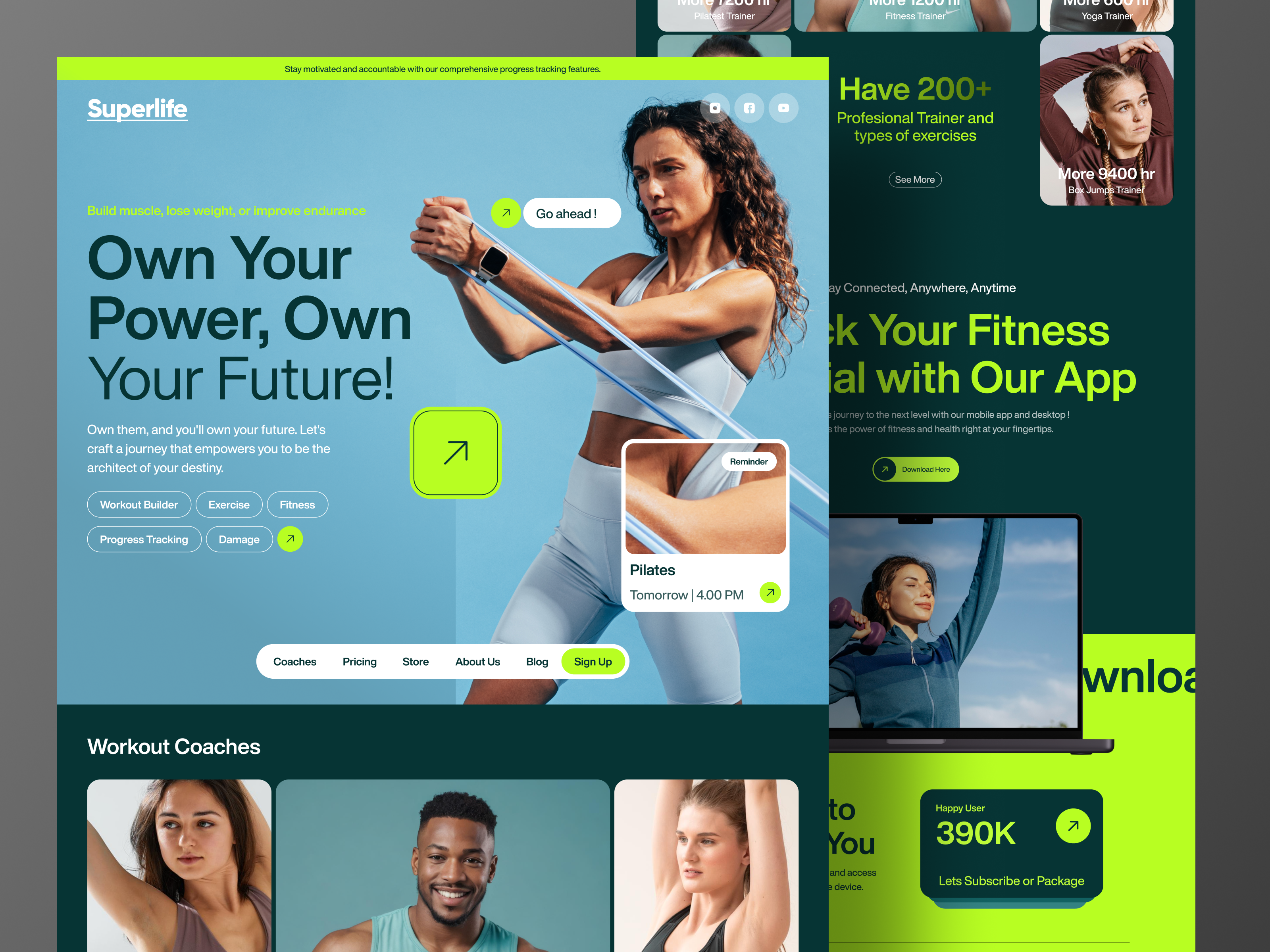Superlife - Fitness Website by Irfanaffian for One Week Wonders on Dribbble