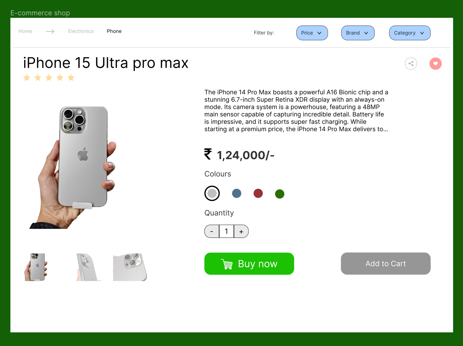 Daily UI 12 E-Commerce Shop by Dav Fod on Dribbble