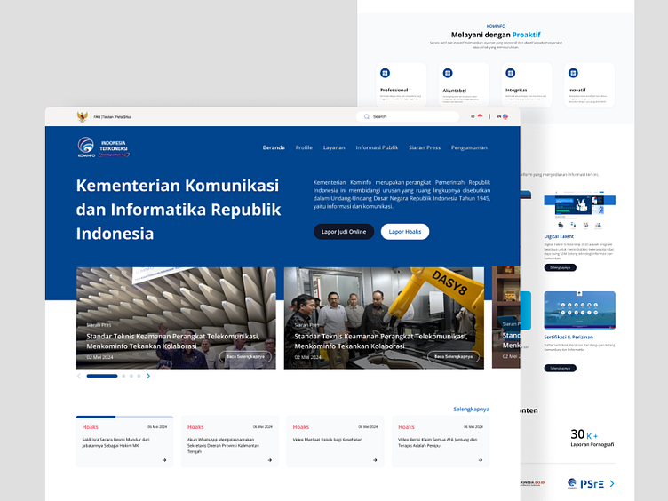 Re-Design Website KOMINFO by Adhikna Enggar on Dribbble