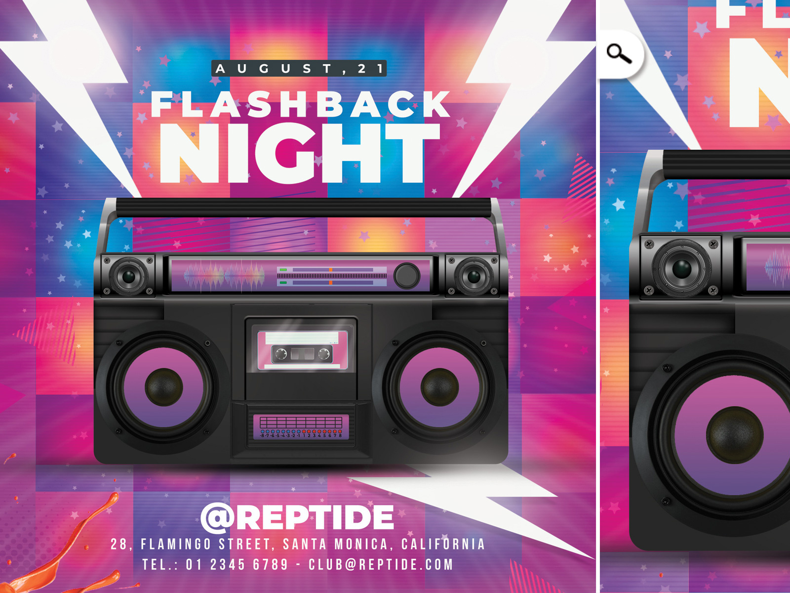 Boombox Flashback Night Flyer by n2n44 on Dribbble