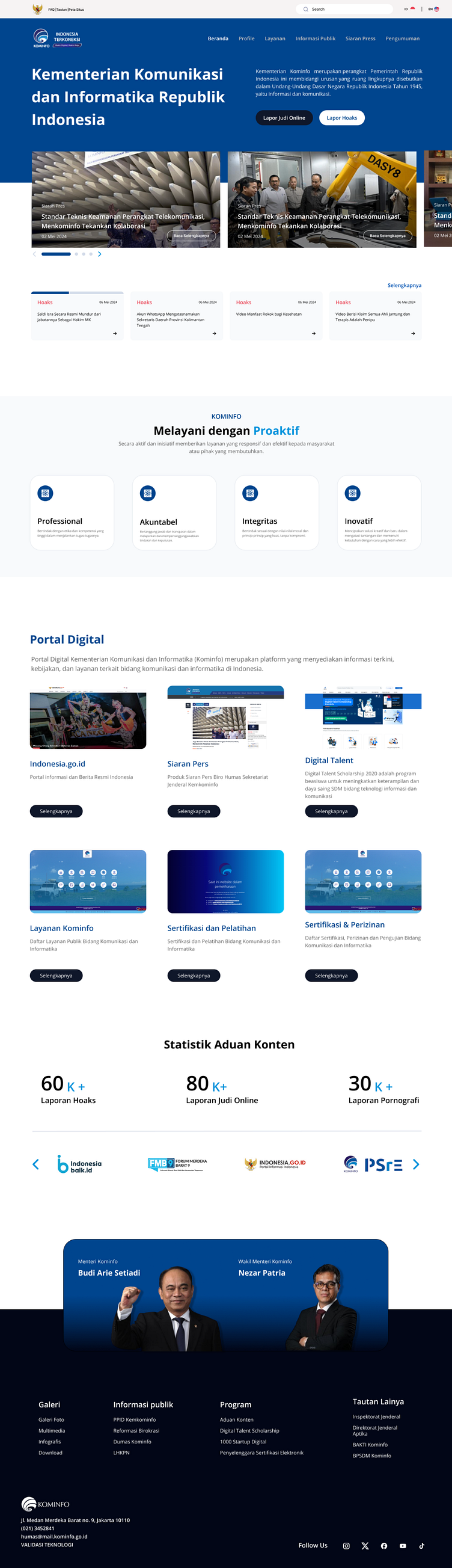 Re-Design Website KOMINFO by Adhikna Enggar on Dribbble