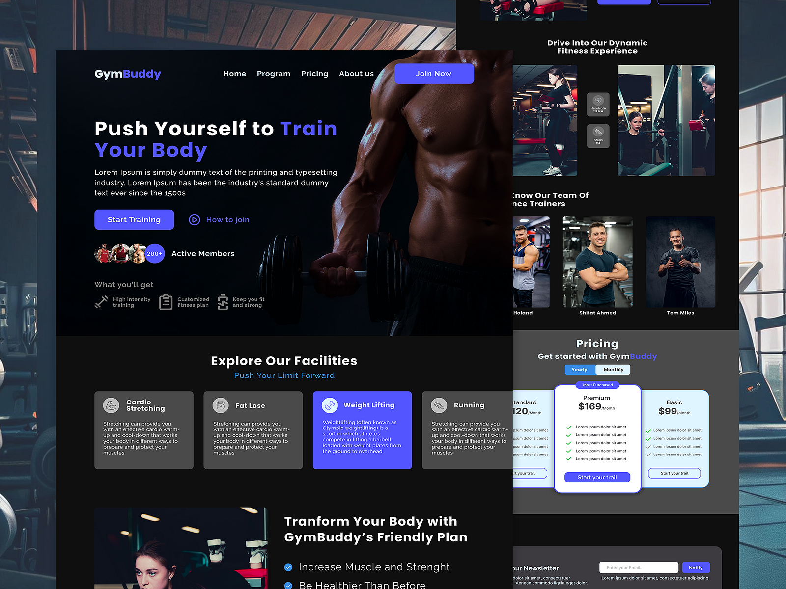 Gym Web Design Concept by Shifat Ahmed on Dribbble
