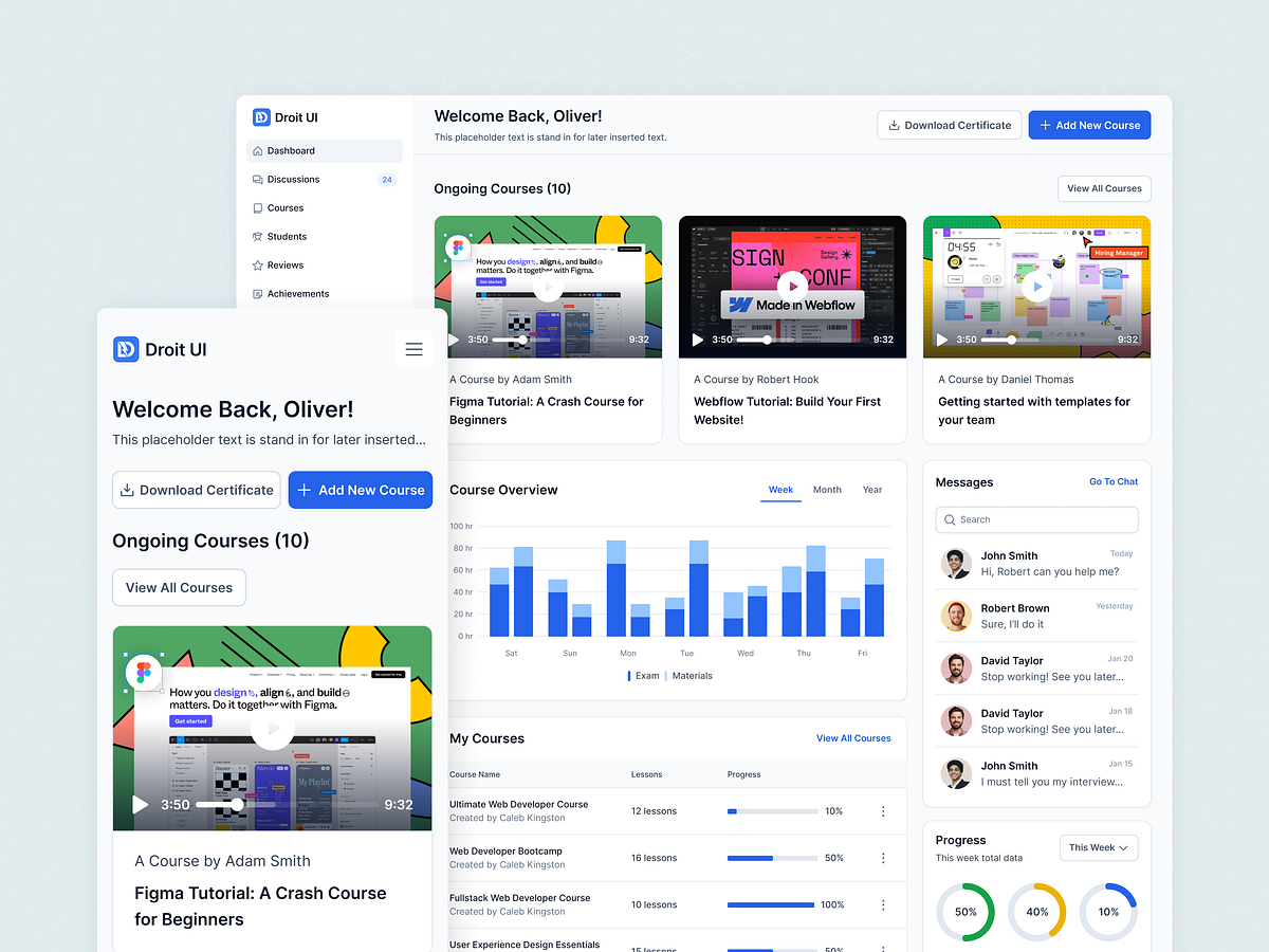 Elearning Dashboard designs, themes, templates and downloadable graphic ...