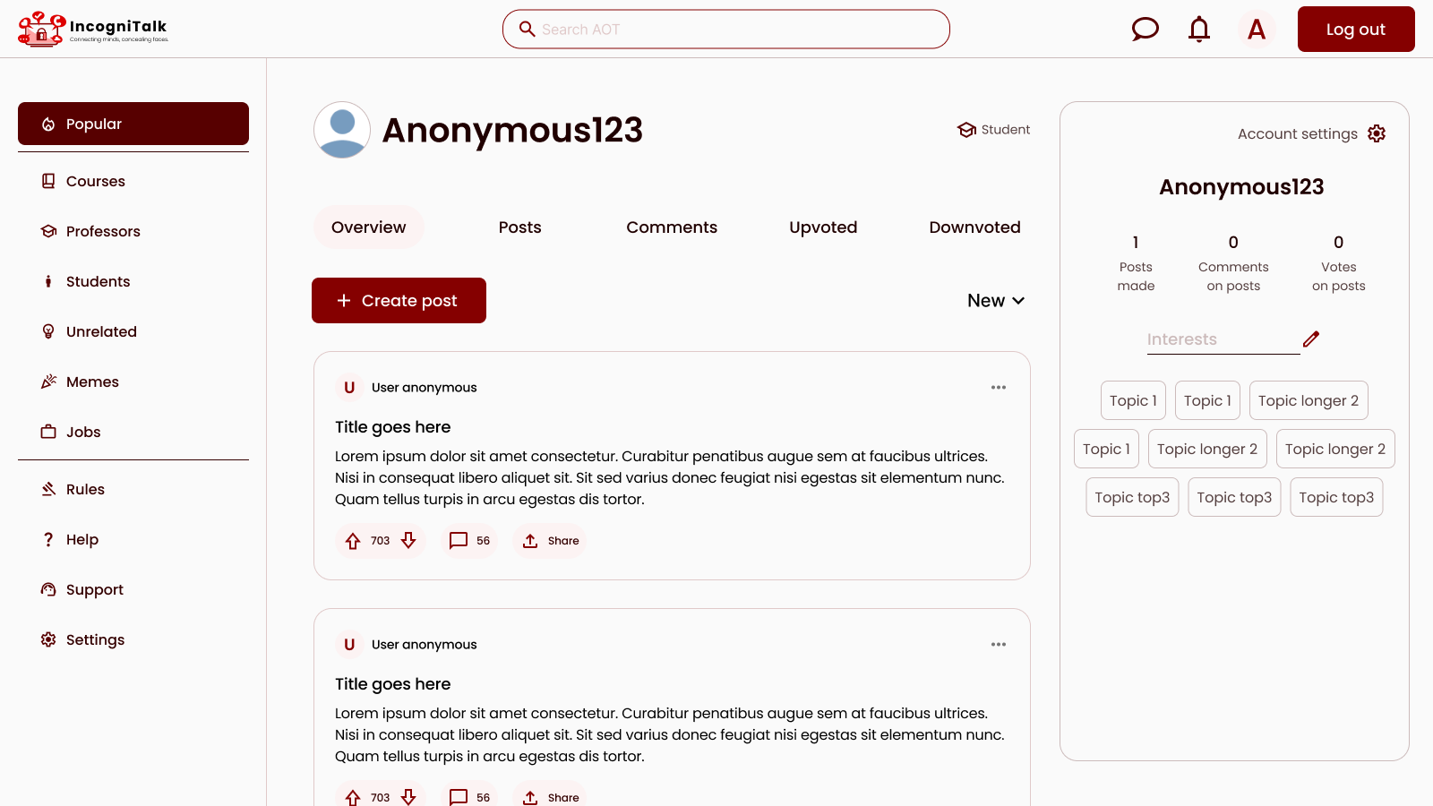 Anonymous Forum & Chat | Ui/Ux Design by Alexandra Balan on Dribbble