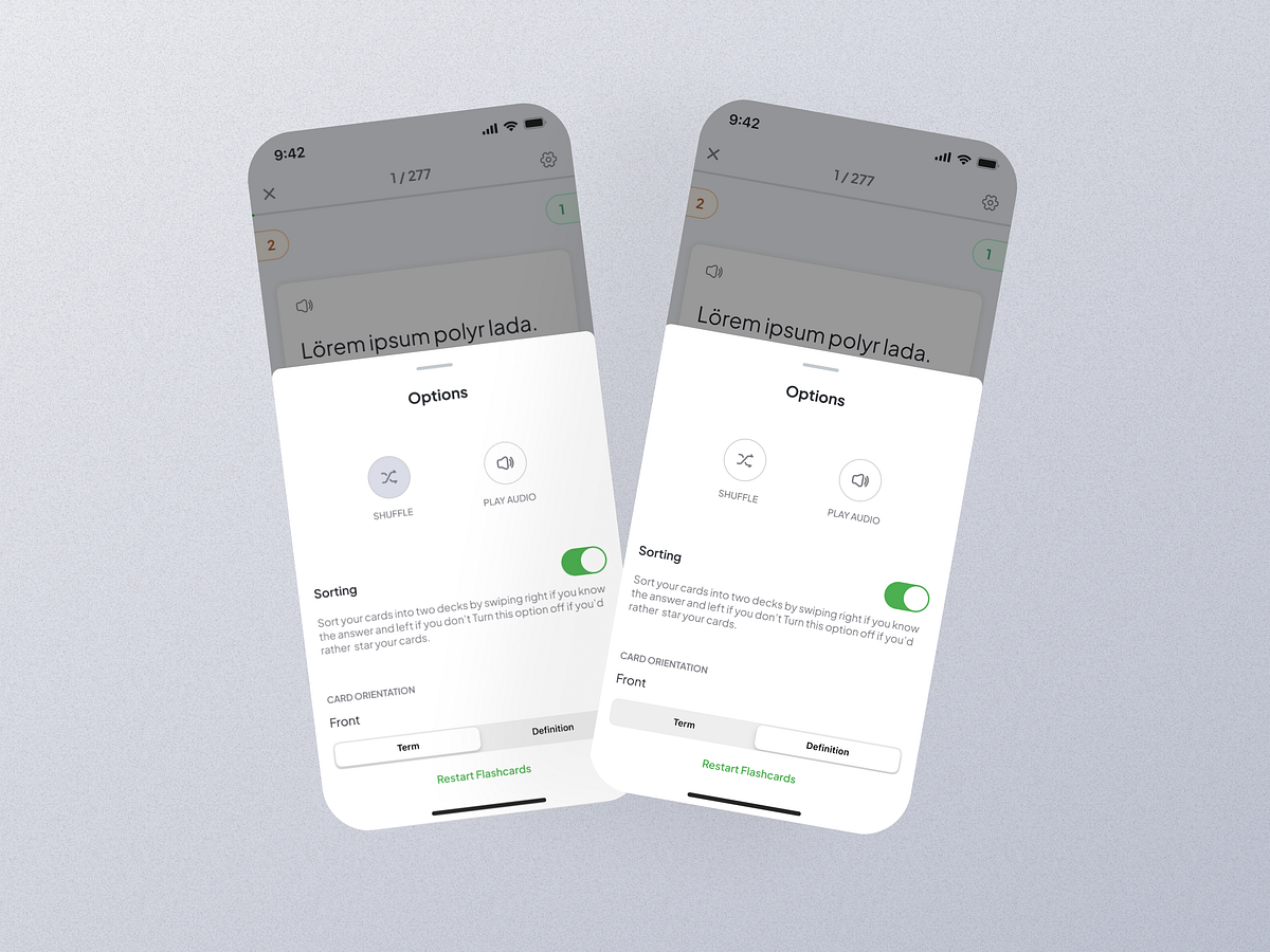 Flash Card Setting Mobile App Ui by UI Ants on Dribbble