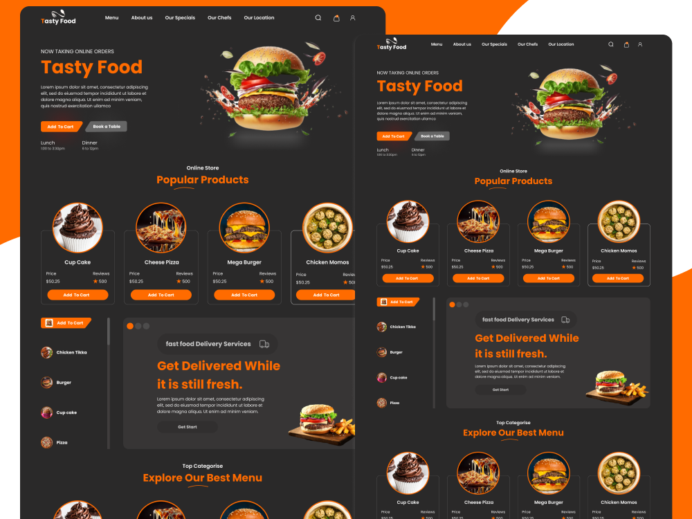 Food App Landing Page Design by Nayyar Khalil on Dribbble