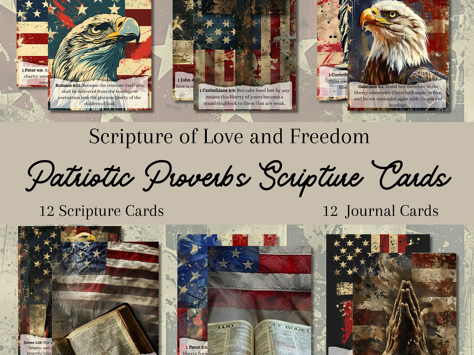 Patriotic Proverbs Scripture Cards by Jamie Huryta on Dribbble