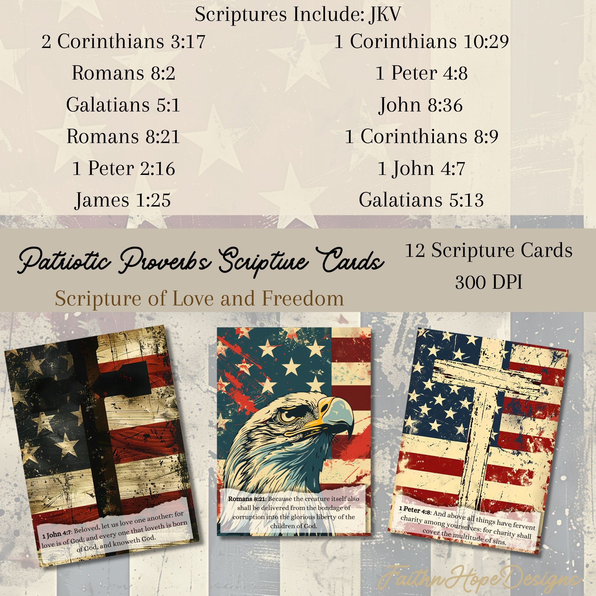 Patriotic Proverbs Scripture Cards by Jamie Huryta on Dribbble
