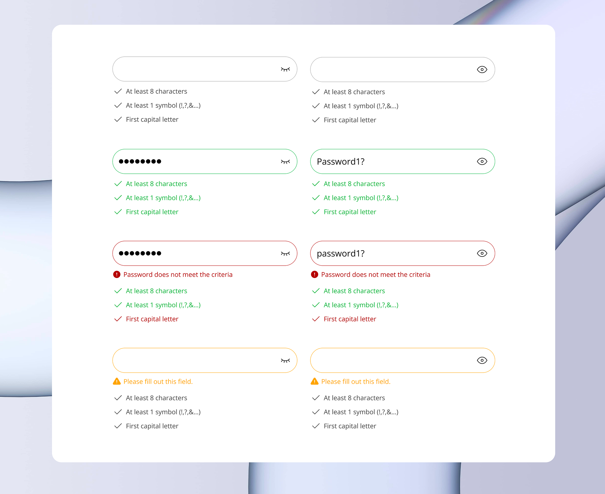 Password Input Field - States by Hamza on Dribbble