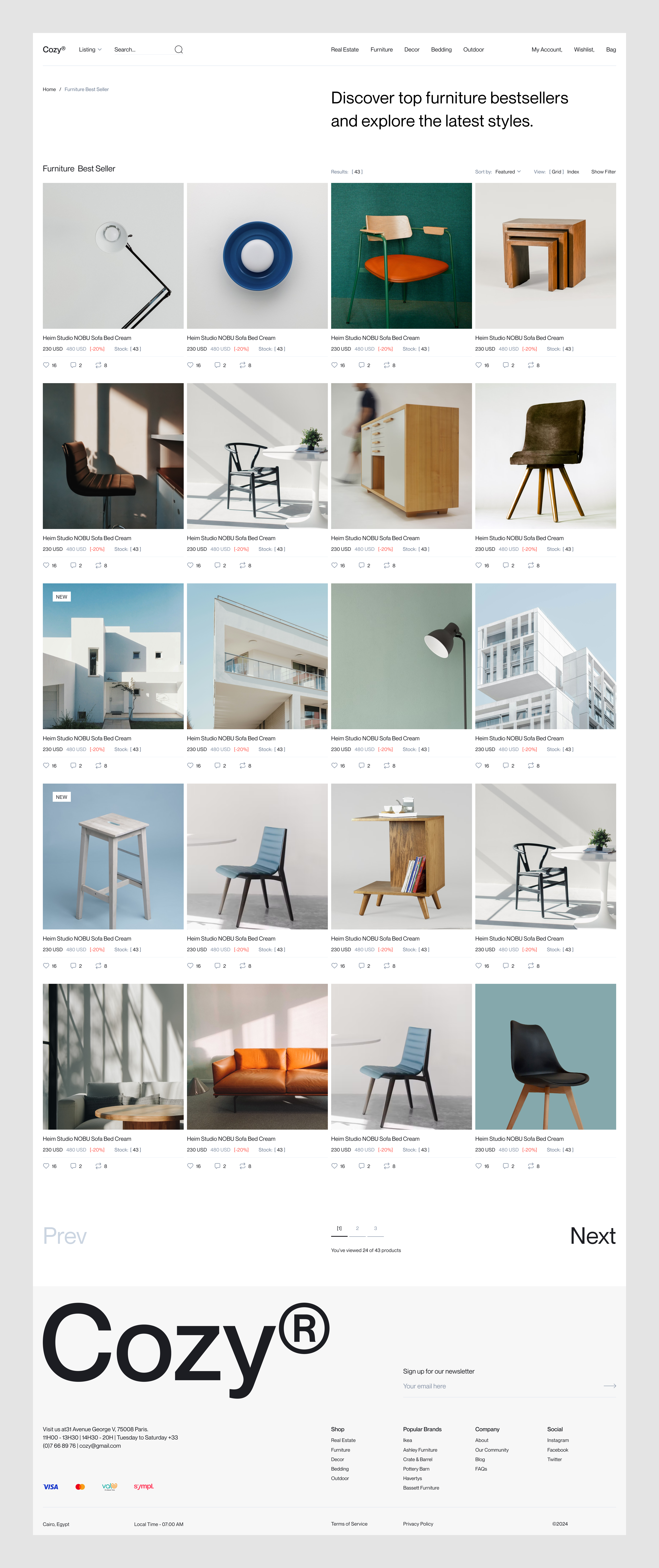 Cozy - Ecommerce Website by Dipa UI/UX for Dipa Inhouse on Dribbble