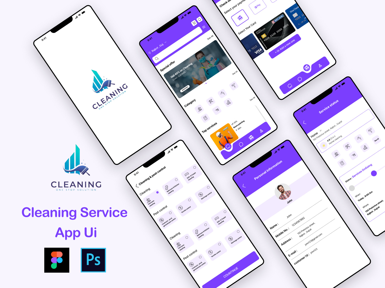 cleaning services app ui by Niyati jadeja on Dribbble