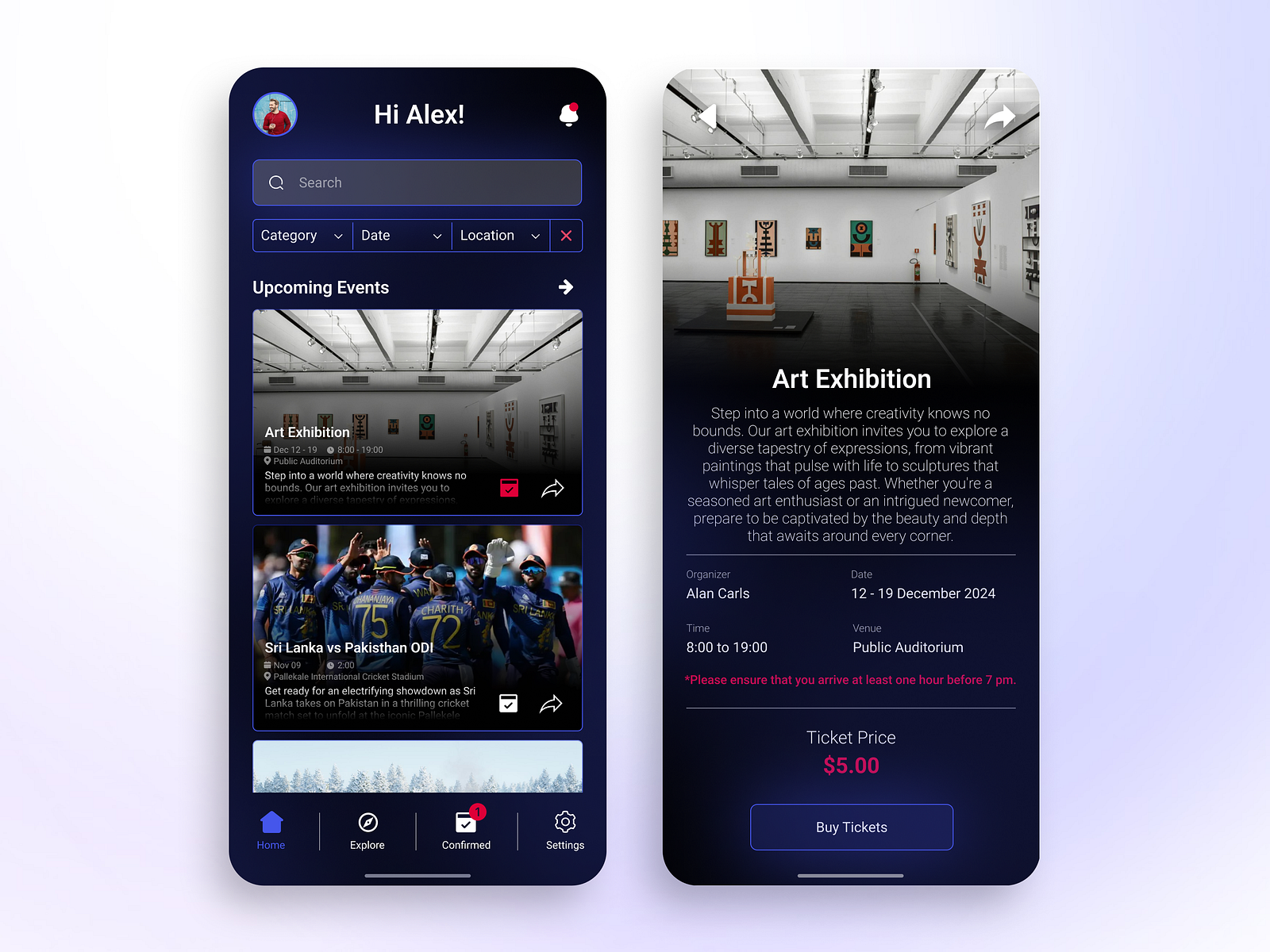 Event Discovery App by Minsara Vithanage on Dribbble