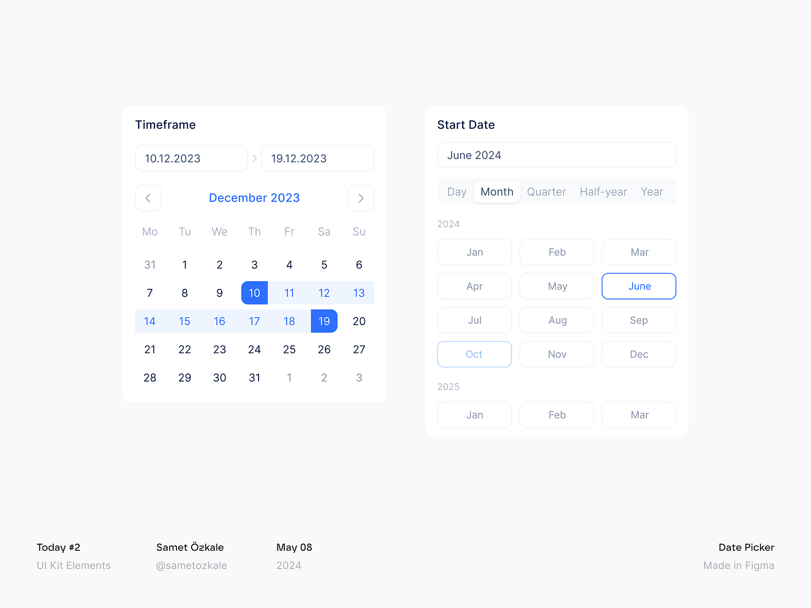 Date Picker by Samet Ozkale on Dribbble