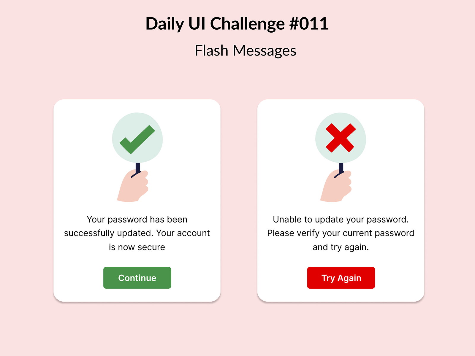 Flash Messages (Daily UI Challenge #011) by Rehab Mohamed on Dribbble