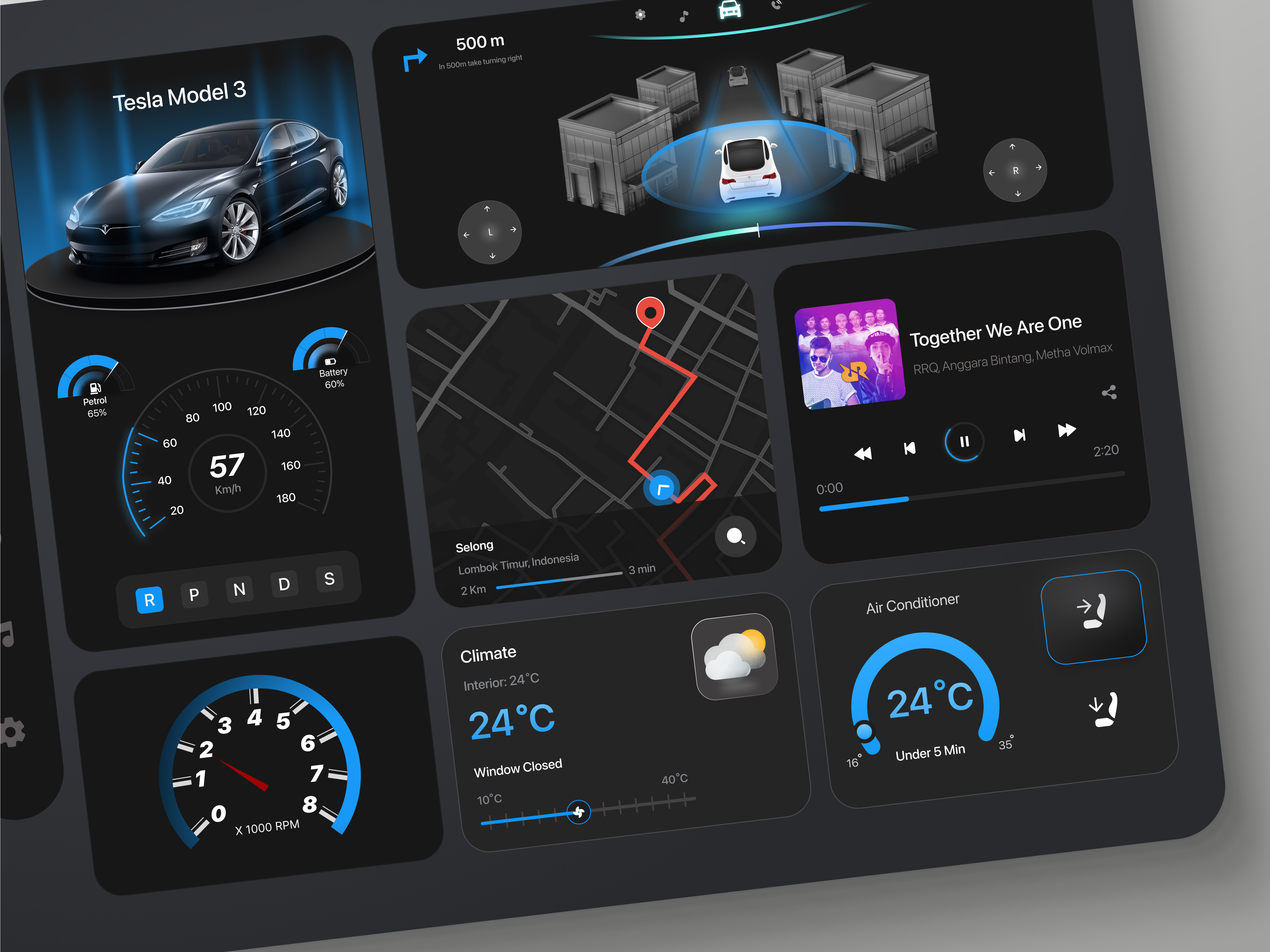 Electric Car Dashboard by M Husni Wardani for Enver Studio on Dribbble