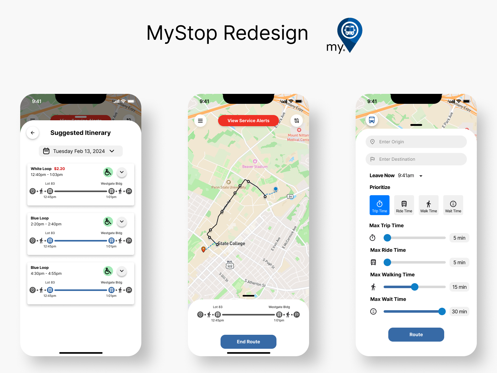 MyStop App Redesign by Aidan Fitz on Dribbble