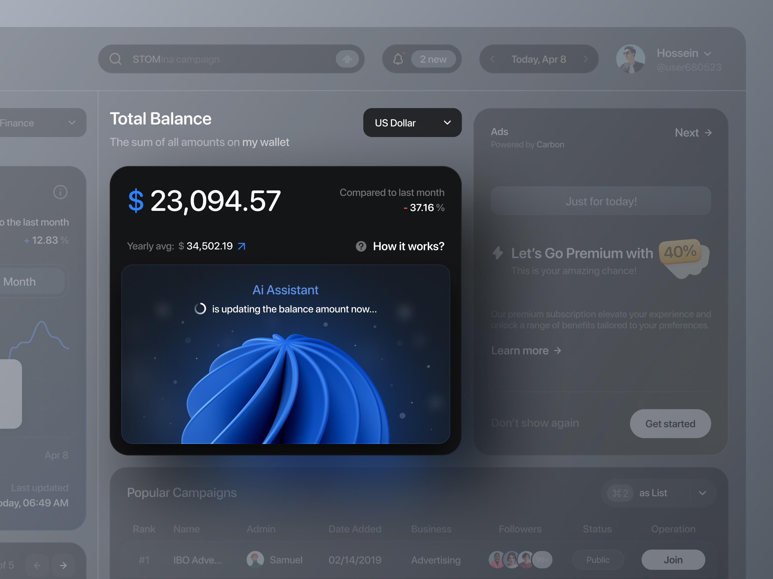 AI Management Dashboard 👽 by Ho3ein for Pela Design on Dribbble