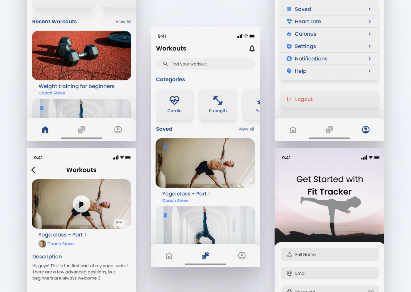 Fit Tracker App by Julia Scheffer on Dribbble