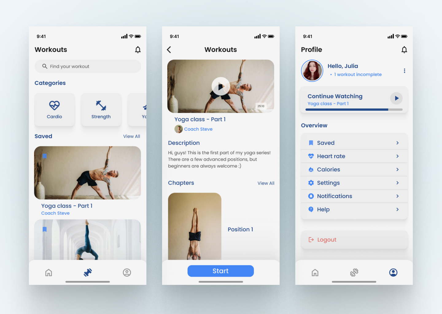 Fit Tracker App by Julia Scheffer on Dribbble