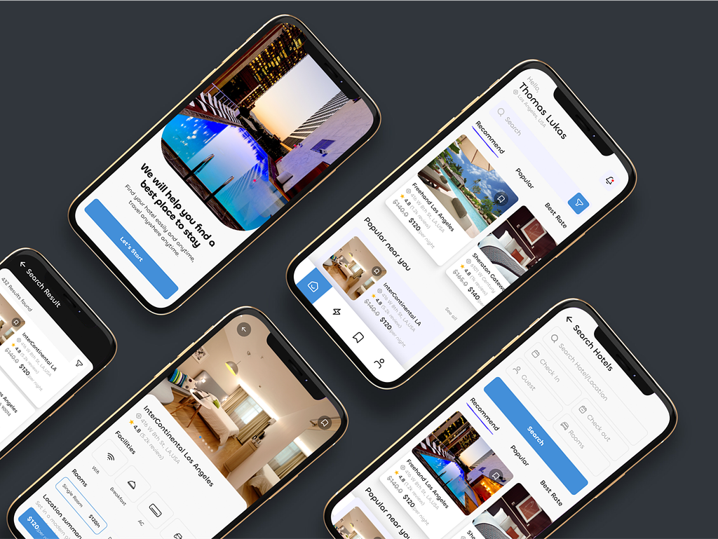 Hotel Booking App Design by PSDtoHTMLNinja on Dribbble
