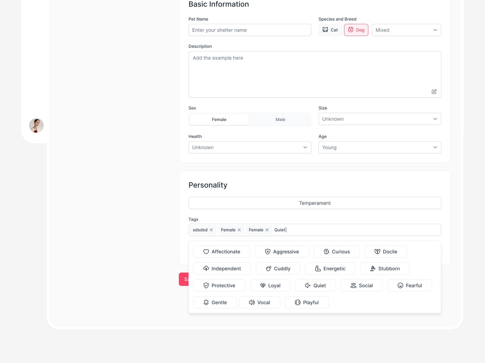 PawPlace - Add a pet form UI UX Design by Sameer Siddiqui on Dribbble