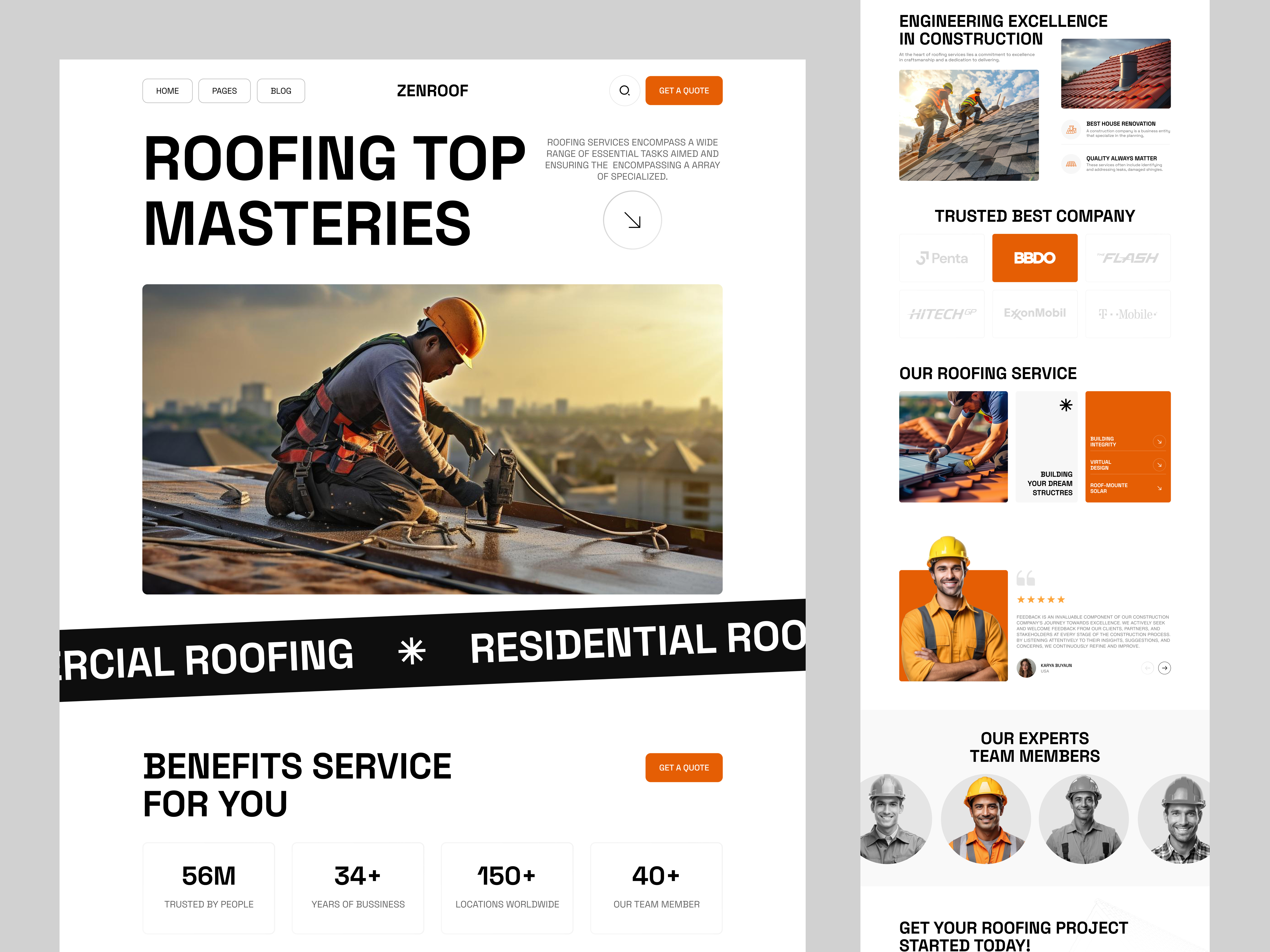 Roofing Service Website Design by Sahil Dobariya on Dribbble
