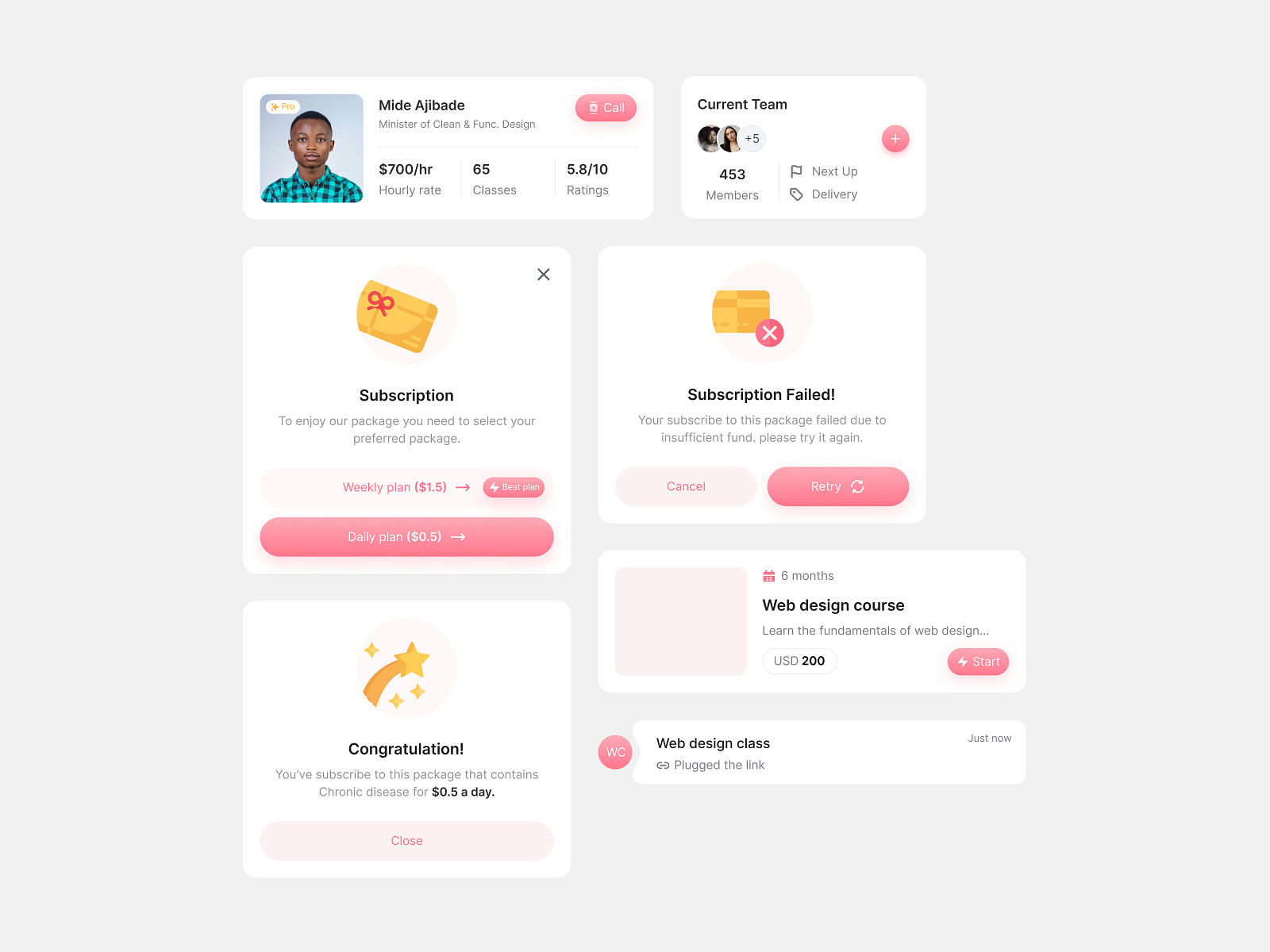Component UI by Ayomide Ajibade on Dribbble