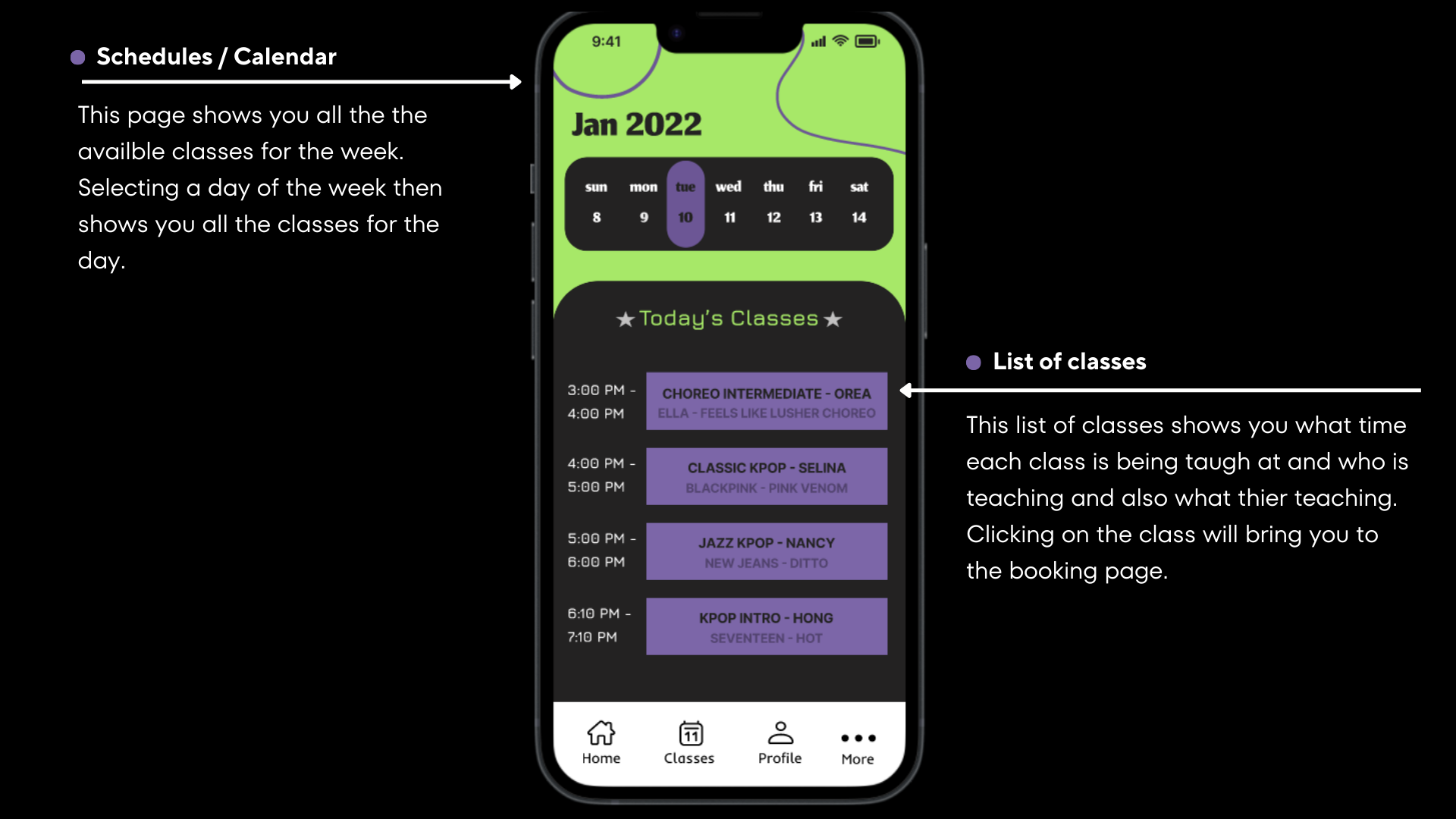 BGM Dance Studio App Redesign Project by Elicia Ortiz on Dribbble