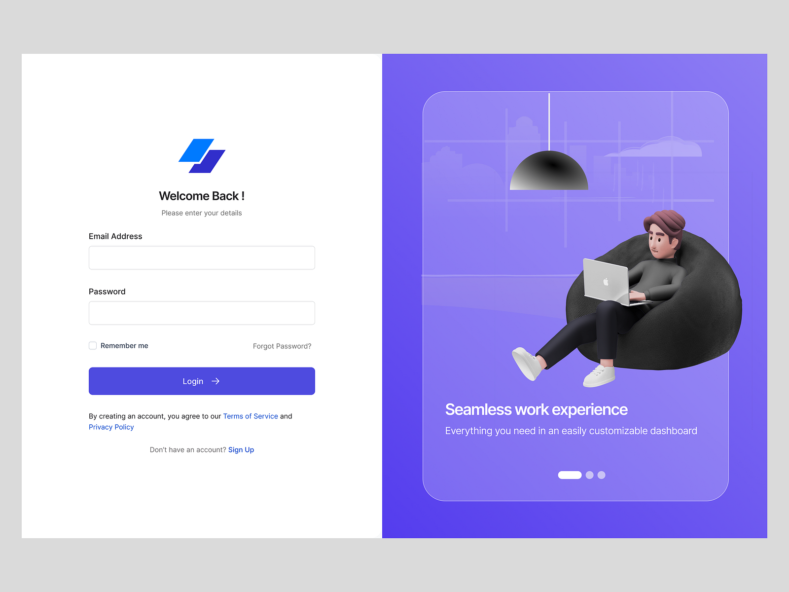 Login Page - Saas Product by Madhankumar on Dribbble