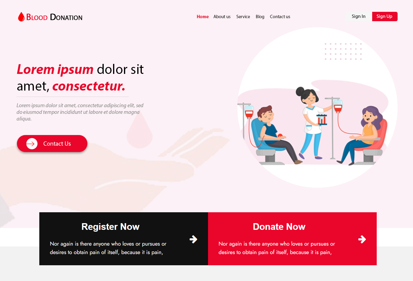 Blood Donation website by Puneet Bhardwaj on Dribbble