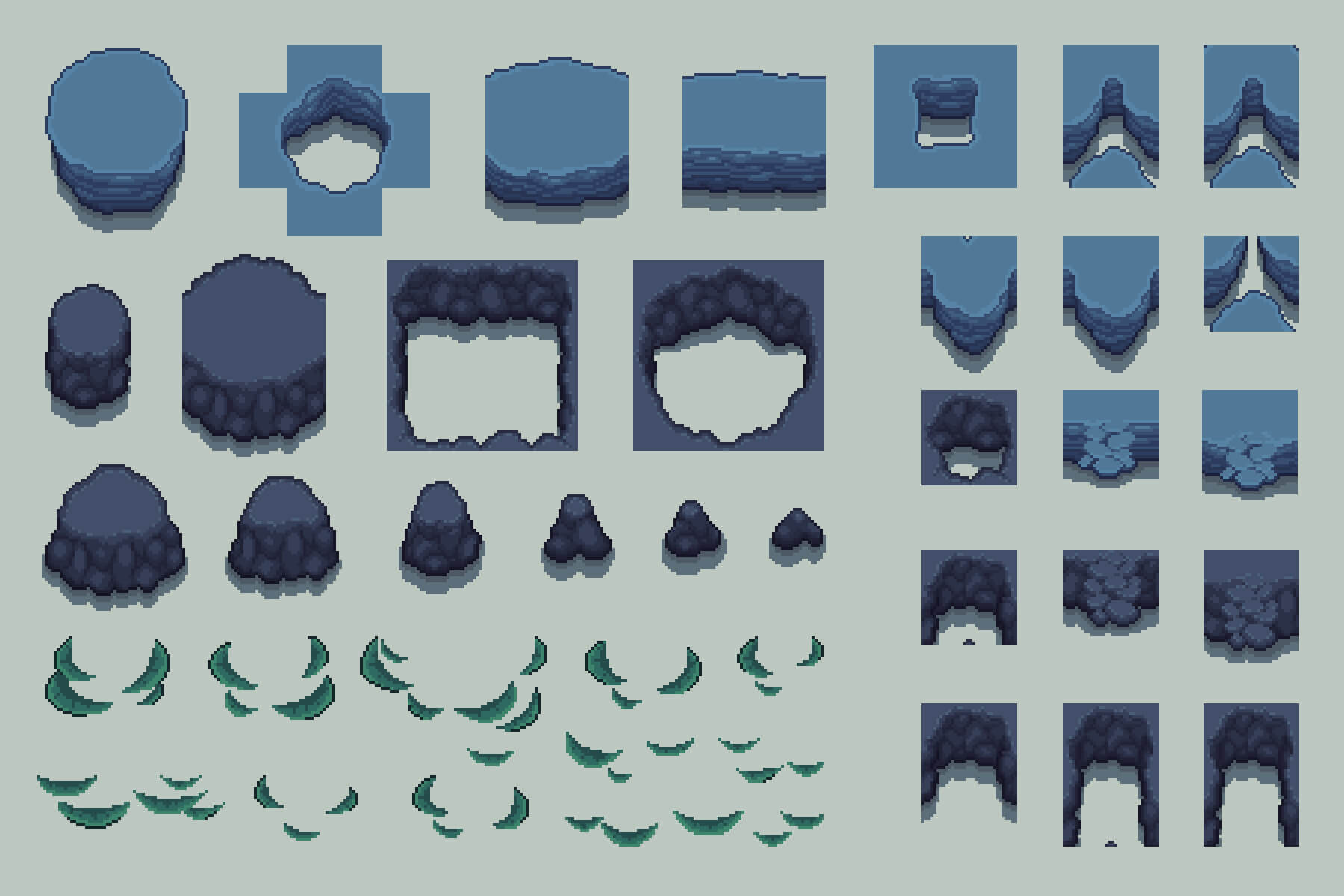Seabed Pixel Art Top Down Tileset by 2D Game Assets on Dribbble