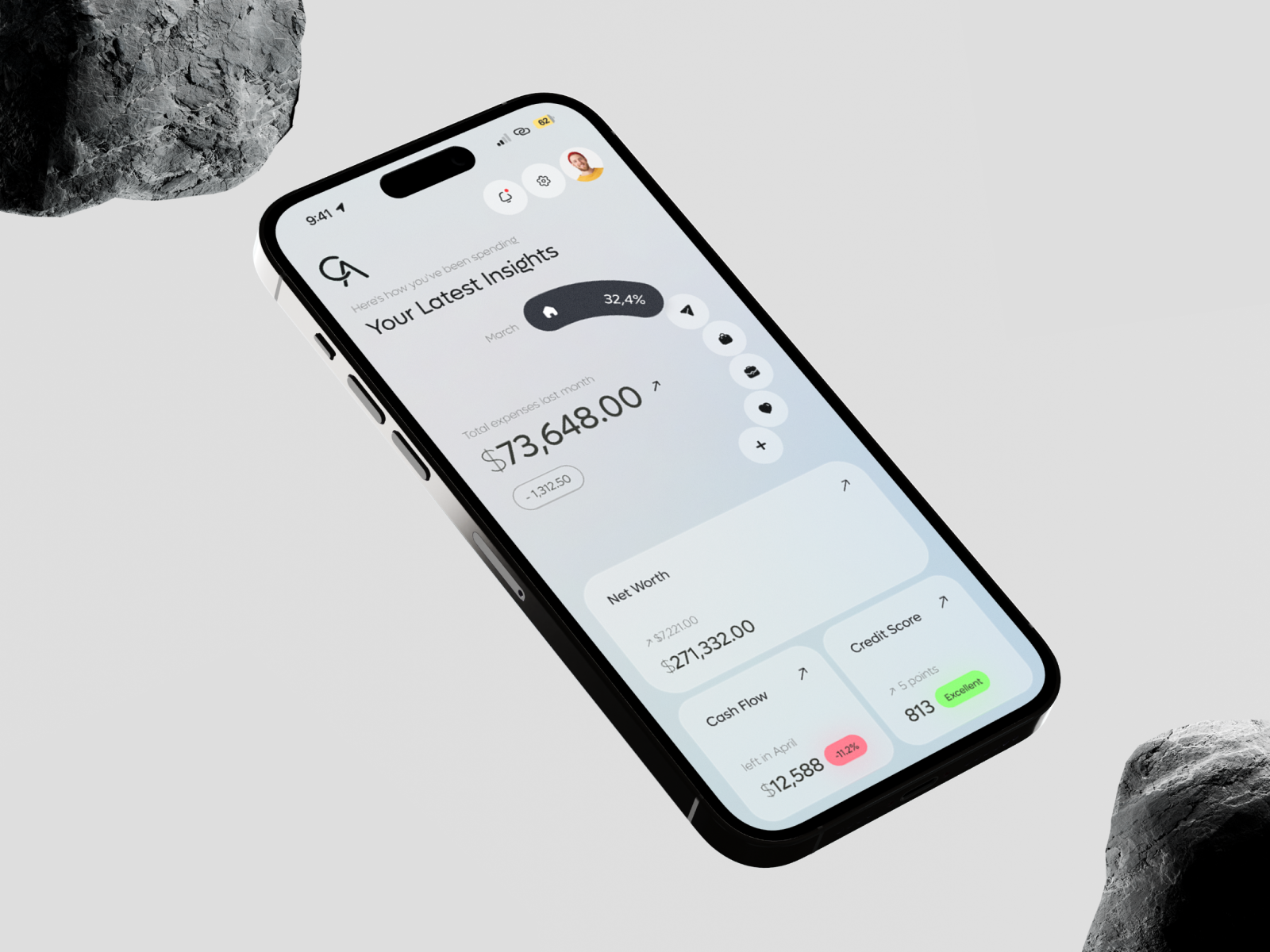 Aella Credit Dashboard - Credit Score SaaS by Jack R. for RonDesignLab ...