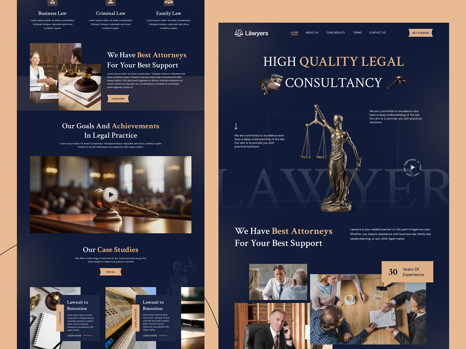 Lawyer/Legal Landing Page by Abu Huraira on Dribbble