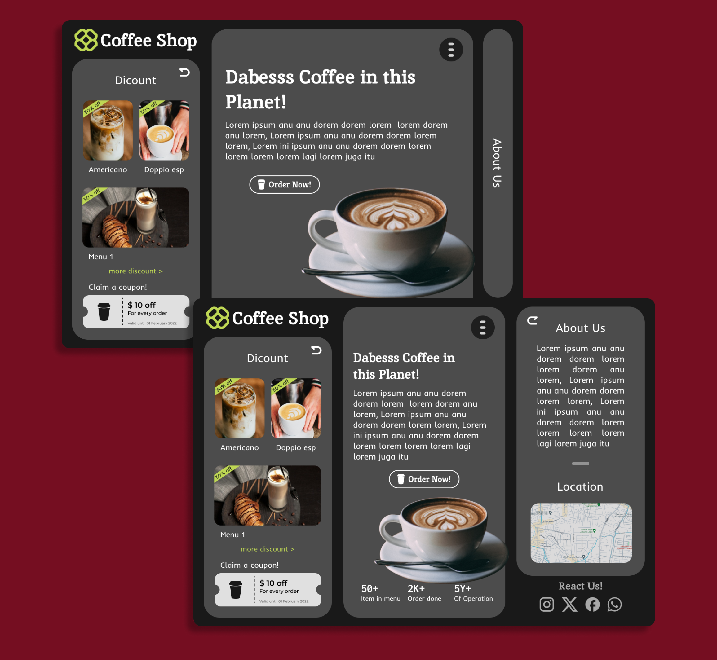 Coffee Shop | Web Design by Fathin Al Fikri on Dribbble