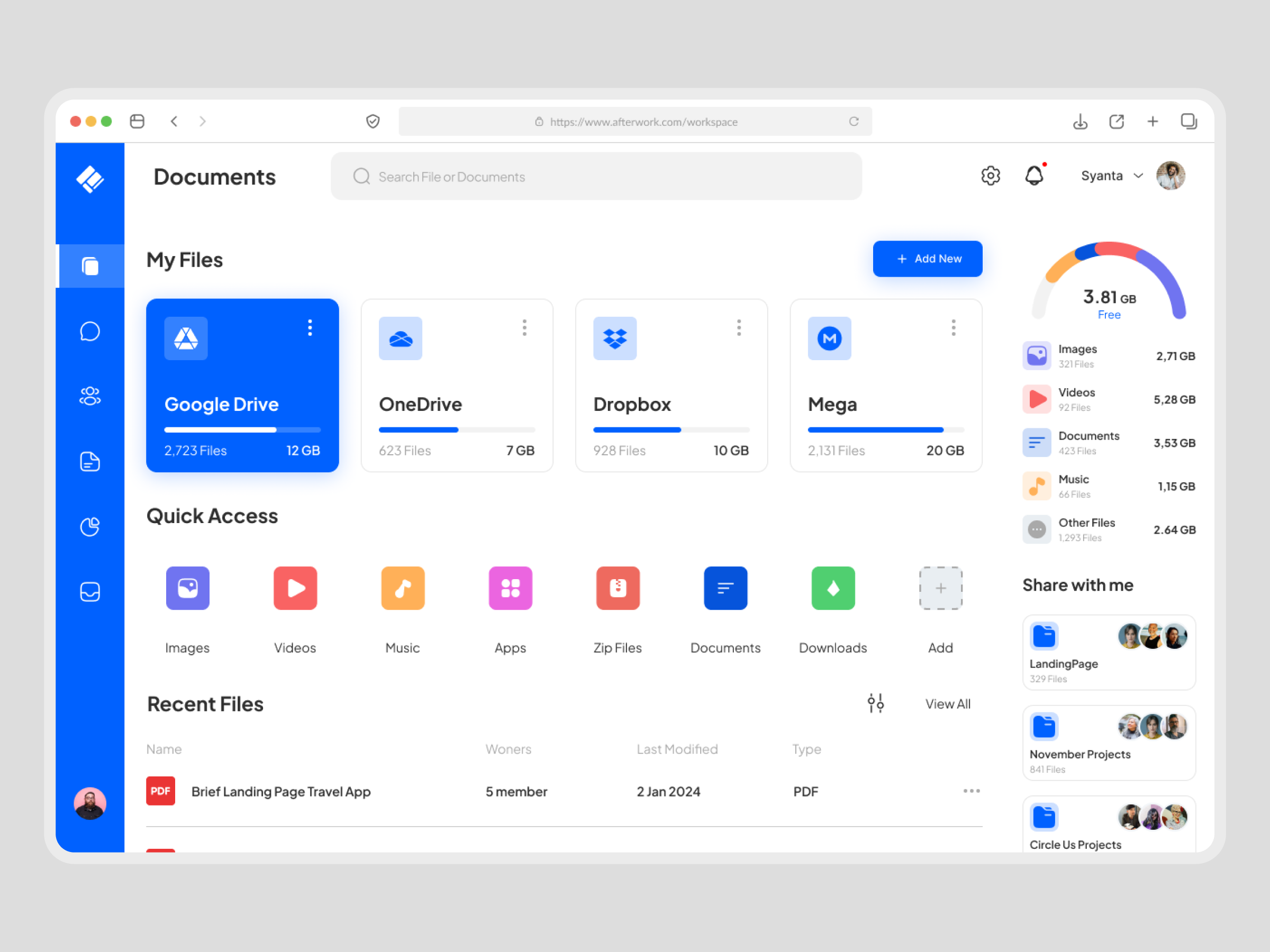 File Management Dashboard by Gandaria Studio on Dribbble