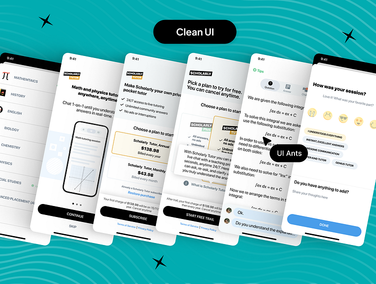 Scholarly Al Homework Helper Mobile App Ui by UI Ants on Dribbble