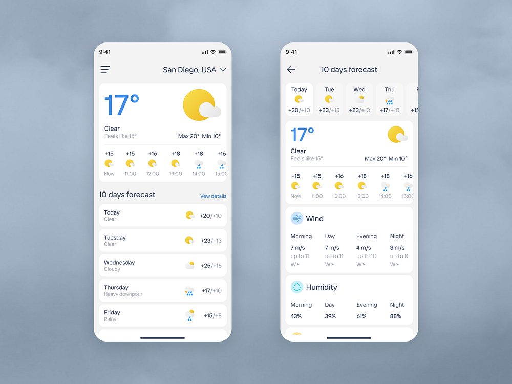 Weather App designs, themes, templates and downloadable graphic ...
