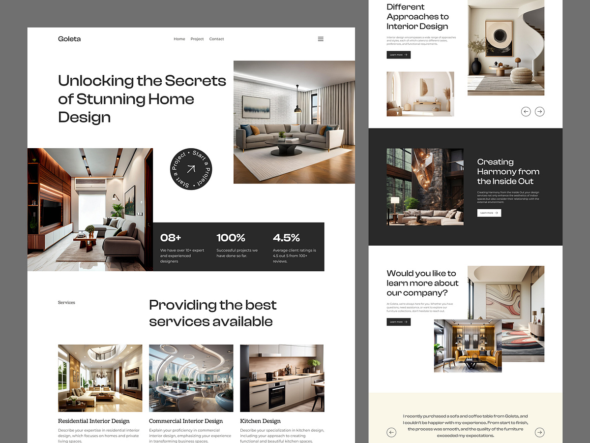 Interior Website Design by Ismail Nahid on Dribbble