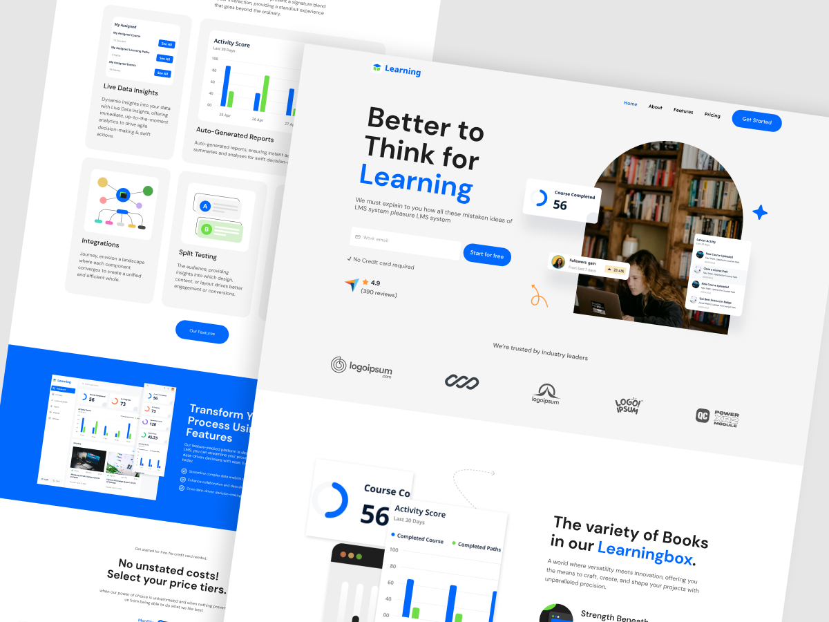 Lms Saas Website By Ux Aliyan On Dribbble