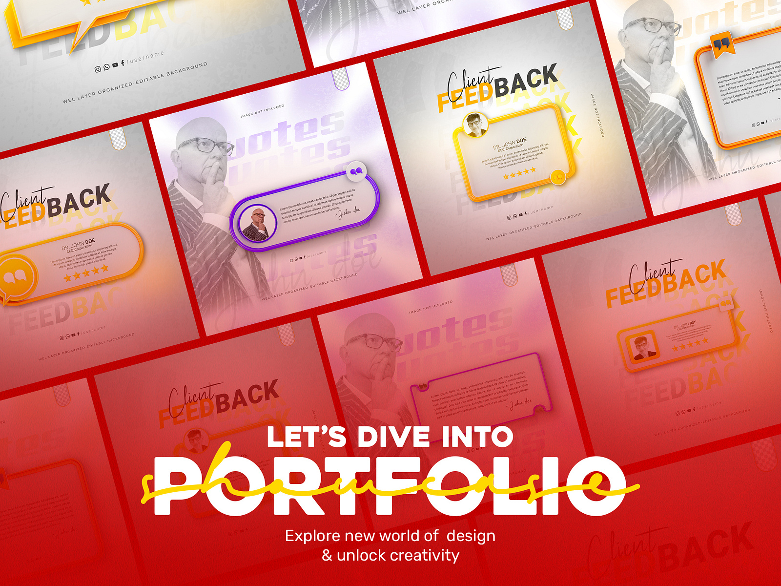 3d rendering quotes design social media post by vectbait on Dribbble