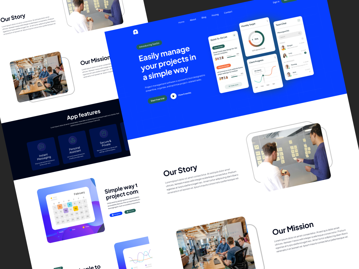 Project Management SAAS Website by Ux on Dribbble