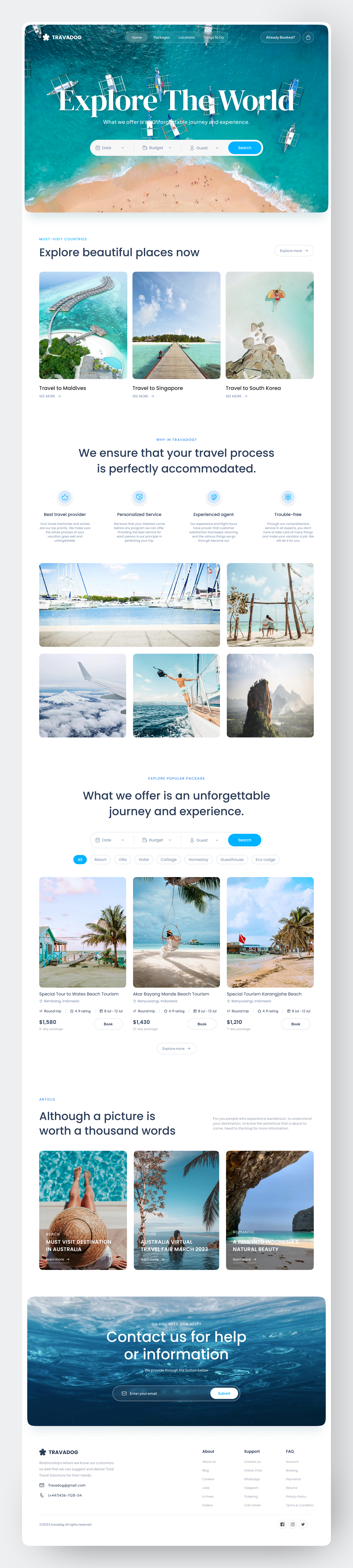 Travadog - Travel Landing Page by Milo for Korsa on Dribbble