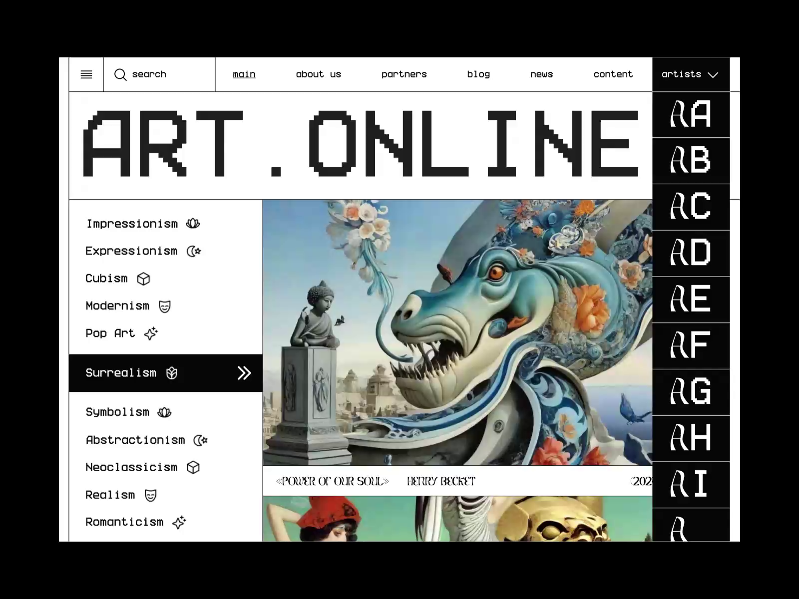Art Website Design by Desire Creative Agency on Dribbble