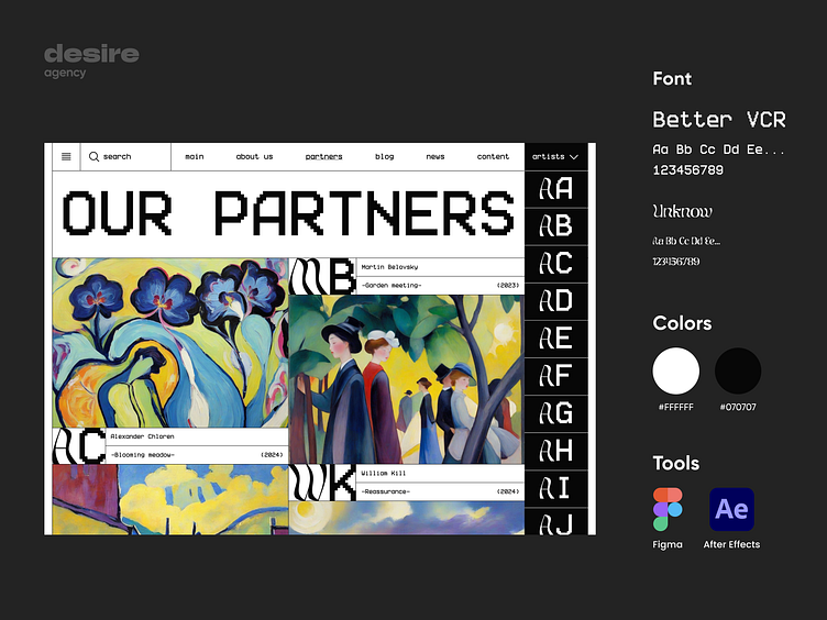 Art Website Design by Desire Creative Agency on Dribbble