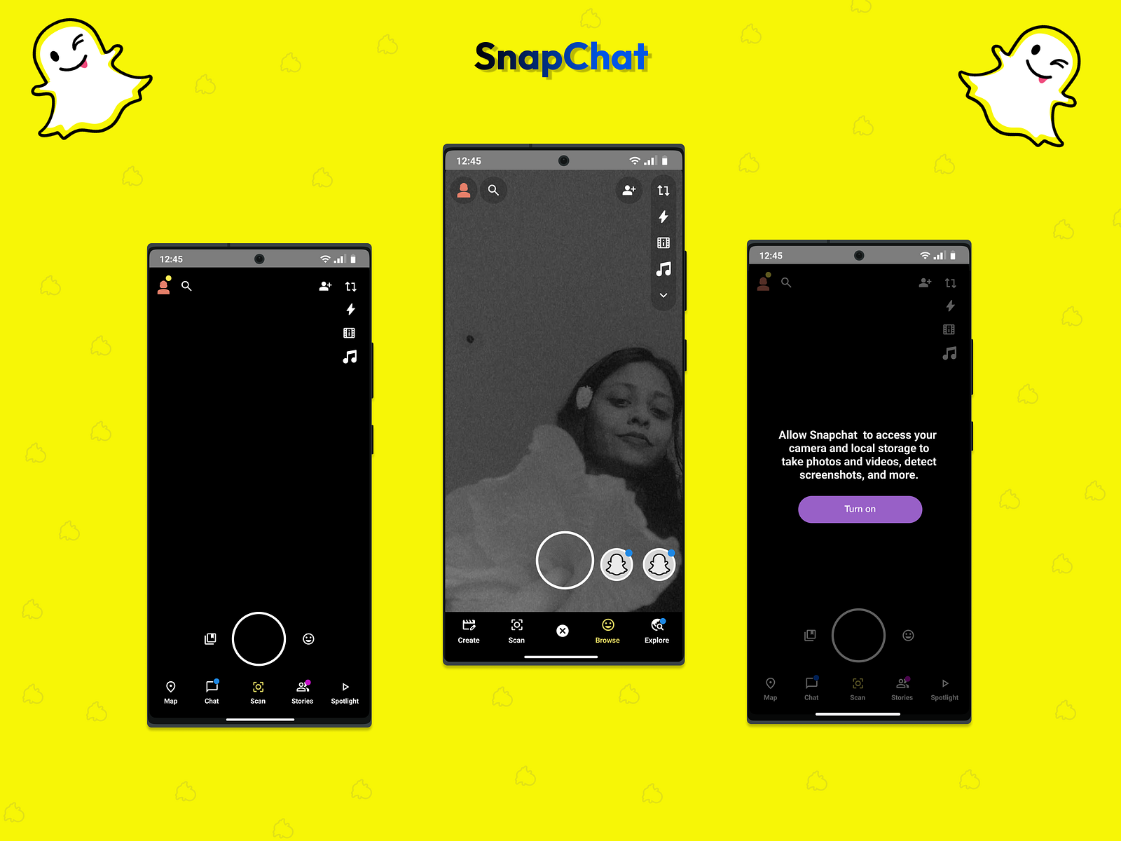 Snapchat UI Design (Snapchat Camera) by Sadia Afrin on Dribbble