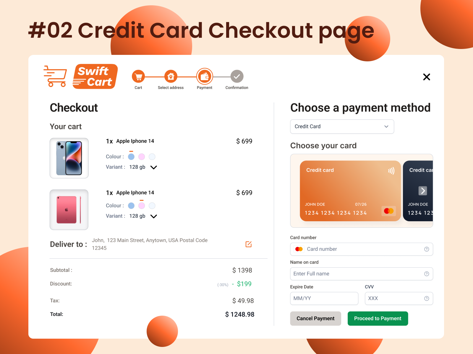 Daily UI Day #02- Credit Card Checkout page by Varnit Dhodi on Dribbble
